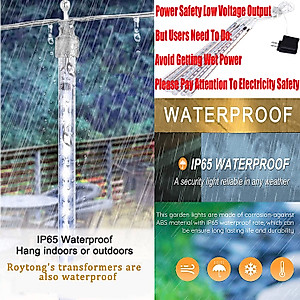 Rain Drop Lights,30cm 8 Tubes 144 LED(11.8 inch/Tube) Icicle Snow Falling Raindrop Lights for Wedding Party Holiday Xmas Halloween Home Garden Tree Decoration (White)