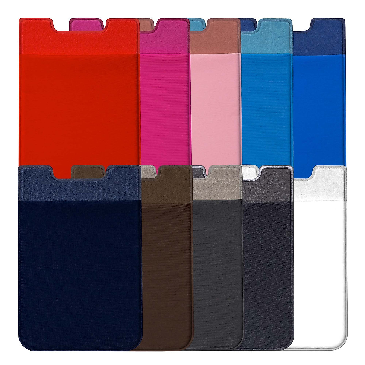 Elastic Phone Card Holder Pocket, Stick-On Wallet, Adhesive Credit Card Pouch, Compatible With iPhone And Samsung Galaxy – Navy Blue