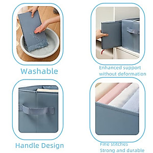 HAN SHENG 2 Pcs Folded Clothes Organizer Wardrobe Clothes Organizer Closet Drawer Organizers for T-shirts Dresses Blouses Base Shirts (9 Grids Dividers, Grey)
