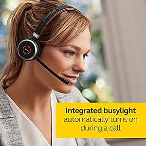 Jabra Evolve 65 UC Wireless Headset, Mono – Includes Link 370 USB Adapter – Bluetooth Headset with Industry-Leading Wireless Performance, Passive Noise Cancellation, All Day Battery