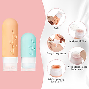 18pack Travel Bottles for Toiletries,TSA Approved Silicone Travel Containers jar for Toiletries,Leak Proof Refillable Liqus Shampoo And Conditioner Travel Essentials toiletry Bottles