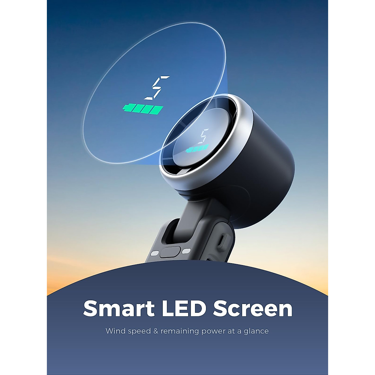 Diveblues Portable Handheld Turbo Fan, 5 Gear Wind, Battery Operated, Up to 12 Working Hours, 3 IN 1 Hand Fan with Air Turbo Tech Cooling Fan for Outdoor Activities, Travel, Working