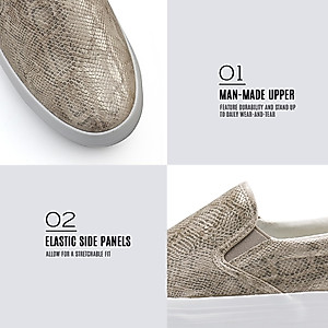 JABASIC Womens Fashion Sneakers Casual Slip On Platform Shoes Loafers (5M,Golden)