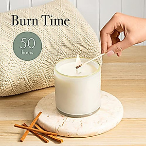 LAFCO New York Classic Candle, Feu de Bois - 6.5 oz - 50-Hour Burn Time - Reusable, Hand Blown Glass Vessel - Made in The USA