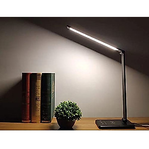 Enwar LED Desk Lamp| Multifunctional Touch Lamp| Wireless Charging Pad| 5 Lighting Modes with 5 Brightness Levels| Touch Control Dimmer |30/60 min Timer| Desk Lights for Home, Office, Bedroom