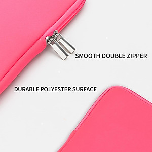 RAINYEAR 13 Inch Laptop Sleeve Compatible with 13.3" MacBook Air/Pro M1 M2 M3 M4 A3240 A3113 A2681 A2337 A1932 A2179 A2338 A1706 A1708 Carrying Computer Bag Protective Cover Case(Bright Pink)