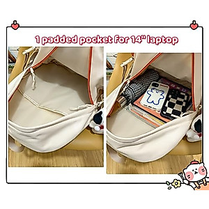 Leaper Water-resistant Laptop Backpacks Lightweight Shoulder Backpack Cute Travel Satchel Pink