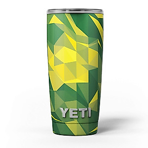 Design Skinz Green and Yellow Geometric Shapes - Skin Decal Vinyl Wrap Kit Compatible with The Yeti Rambler Cooler Tumbler Cups