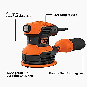 beyond by BLACK+DECKER Random Orbit Sander, 5-Inch, 2.4-Amp (BDERO200AEV)