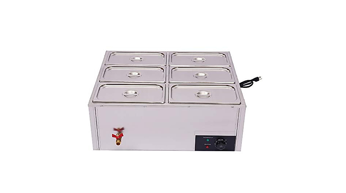 Buffet Server Food Warmer, 6 Pot Stainless Steel Electric Food Warmer ...