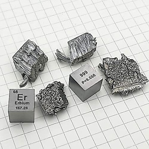 LINGOSHUN Periodic Table Erbium Metal Cube 99.9% Pure for Element Collection Lab Experiment Material Hobbies Substance Block Display/Matte / 10x10x10mm