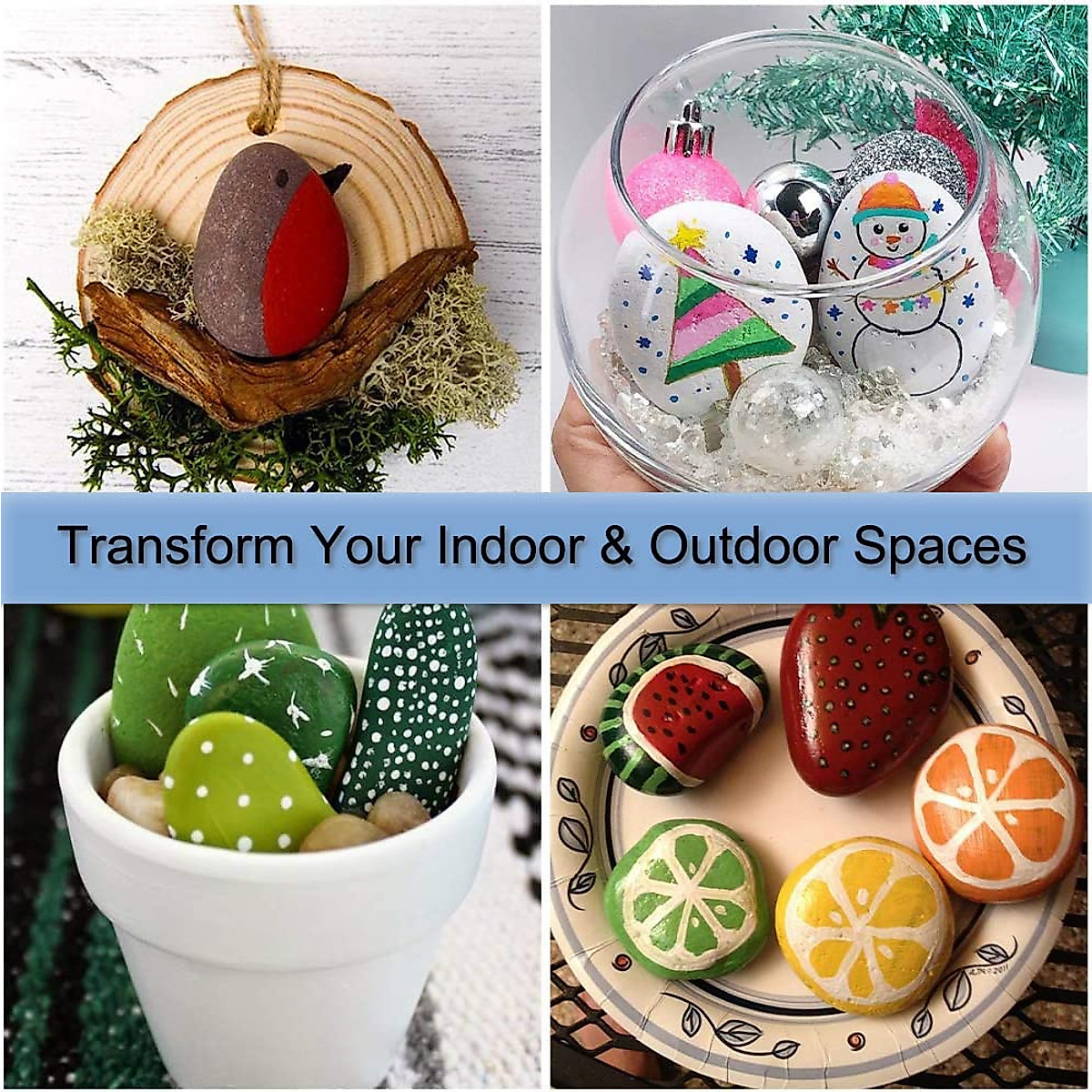 DECORKEY 24PCS River Rocks for Painting, DIY & Smooth Kindness, Rocks for Arts, Naturally Stone, 2-3inches 5.5 Pounds Perfect for Kids Party,Crafts, and Decoration