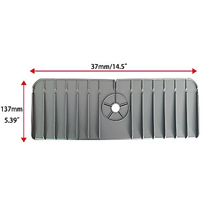 Kitchen Silicone Sink Splash Guard, ZESE Faucet Absorbent Drying Mat Splash Catcher Drop Collector, Sink Drain Pad for Bathroom, Kitchen and RV Faucets