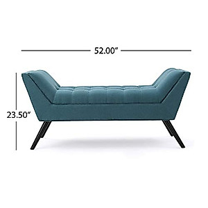 Christopher Knight Home Demi Fabric Bench, Dark Teal