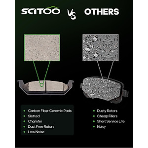 Ceramic Brake Pads Kits,SCITOO 8pcs Brakes Pads Set fit for 2004-2008 for Ford for F-150,2006-2008 for Lincoln Mark LT