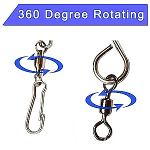 SWETCIEL 20PCS Swivel Hooks Clips, Stainless Steel Dual Clip Swivels Wind Spinners Spiral Hangers for Hanging Wind Spinners, Wind Chimes, Bird Feeder, Wind Socks, 2 Styles