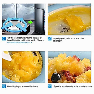 Instant Ice Cream Maker Set, With 2 Spatulas Frozen Yoghurt Plate Mini Freezer Kit Machine Accessories Unplugged Fruit Salad Sweet Spot Roll Pan Gift Birthday For Kids Home Party