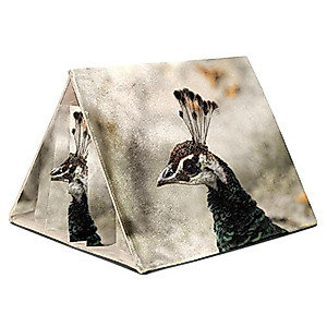 Y-DSIWX Guinea Pig Hideout House Bed, Peacock Pattern Rabbit Cave, Squirrel Chinchilla Hamster Hedgehog Nest Cage