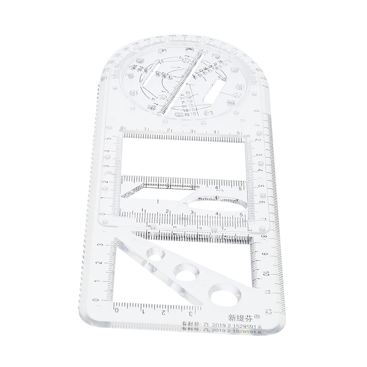 Ciieeo Multi-Functional Ruler Set for Boys and Girls Scale Ruler Geometric Drawing Template for School Education