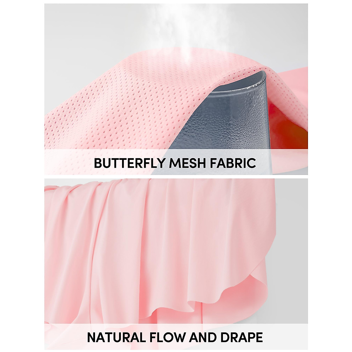 IUGA Athletic Shorts for Women High Waisted Workout Running Shorts Crossover Flowy Butterfly Preppy Clothes Skorts for Woman Light Pink