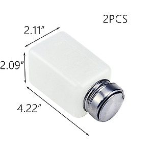 Crapyt Dispenser 2 Pack 2.11"×2.09"×4.22" 1-Touch Liquid Cleanser Pump Dispenser Bottle for Home Travel White Push Down Dispenser