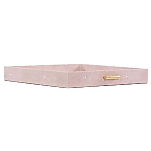 Large Blush Sting Tray – by Alice Lane Home Collection – Pink Blush – Gold Finished Handles – Modern Elegant Decorative Tray – Home Décor, Kitchen, Bathroom, and Coffee Table