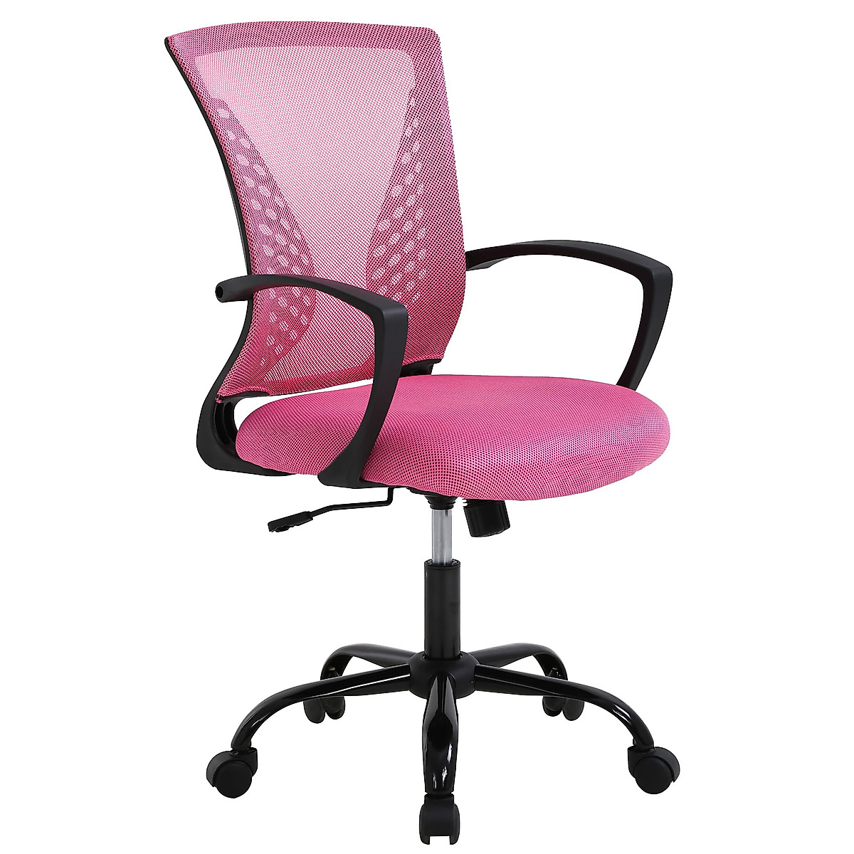 PayLessHere Office Chair Desk Chair Computer Chair Ergonomic Chair Adjustable Executive Mesh Mid Back with 360 Degree Swivel Wheels Lumbar Support Armrest (Pink)