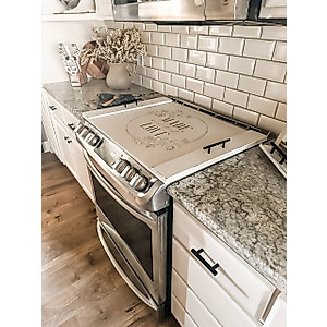 Josephine Thomas Home Noodle Board Made With Love Flat Style - Stove Cover - Cooktop Cover
