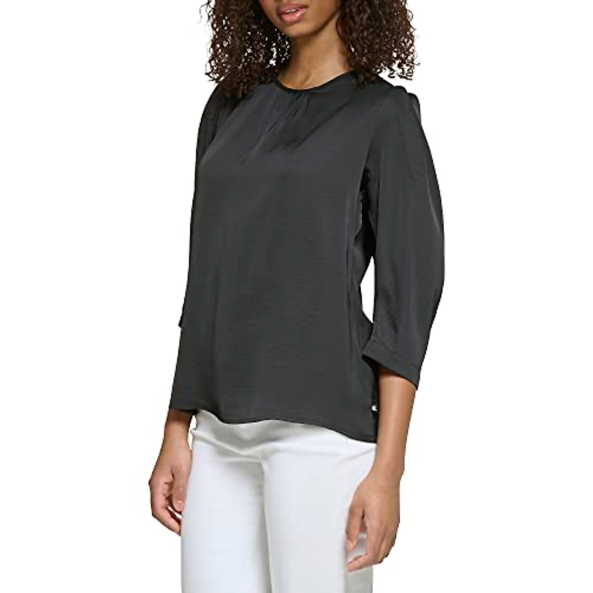Karl Lagerfeld Paris Women's Everyday Casual Blouse, Black