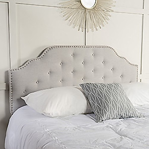 Christopher Knight Home Austell Fabric Headboard, Queen / Full, Light Grey