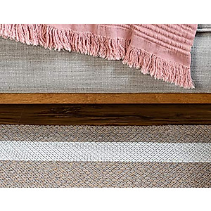 Rugs.com Georgia Collection Rug – 4' x 6' Taupe Flatweave Rug Perfect for Living Rooms, Large Dining Rooms, Open Floorplans