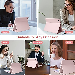 Backlit Keyboard Case for Galaxy Tab A8 10.5 Inch 2022, Detachable Wireless Keyboard, Protective Cover Case Compatible with Samsung Galaxy Tab A8 10.5" SM-X200 X205 X207 Tablet, Pink