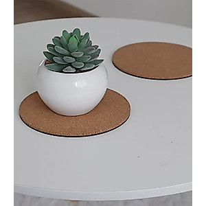 KITLAB Cork Plant Coasters, Double Layers 6 Inch Cork Planter Coaster, Absorbent Cork Plant Mats, Cork Plant Coasters for House Plants, 6 Pcs