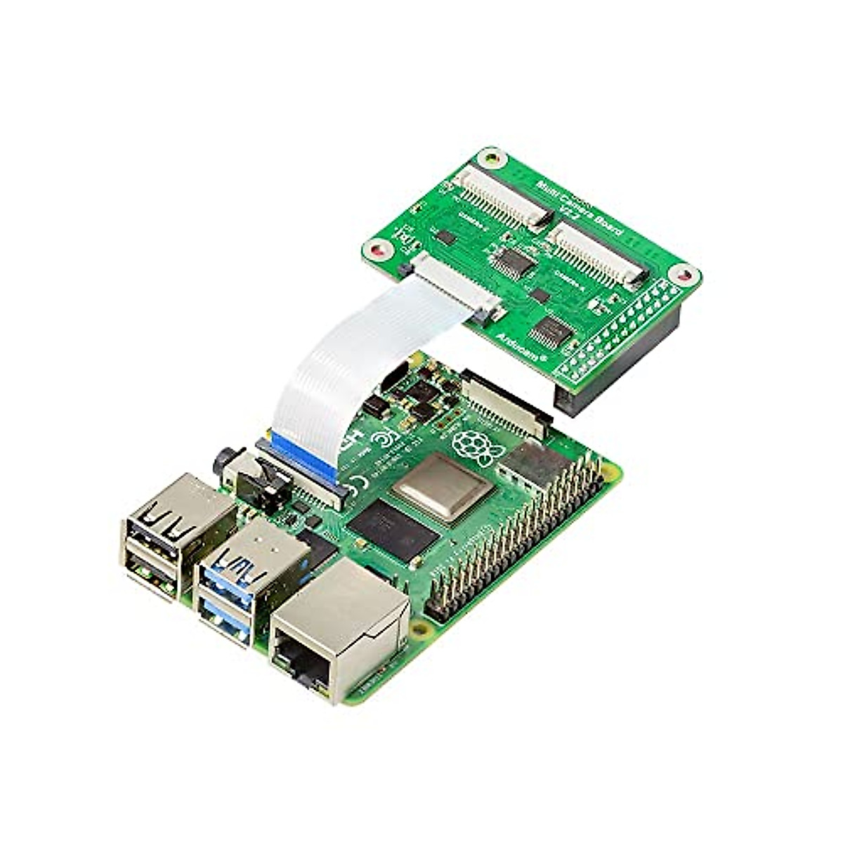 CBHIOARPD Arducam Multi Camera Adapter Module V2.2 for Raspberry Pi 4/3B+/3B 5MP and 8MP Cameras, Compatible with Arducam MIPI Cameras