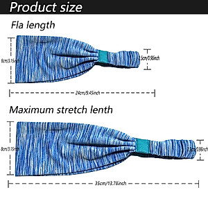 ZGZDFC 4pcs Wide Sports Headbands for Men & Women - Non Slip,Moisture Wicking Athletic Sweatband for Running,Yoga,Athletic,Fitness (Striped Blue/Blackish Green/Rose/Army Green)