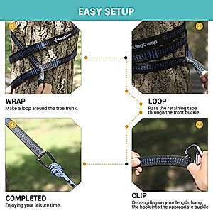 KingCamp Double Mesh Hammock, Camping Hammock Breathable Portable Outdoor/Indoor Hammocks Tree Hammock for Camping Backpacking, Hiking, Backyard, Beach Support to 440lbs with 2 Tree Straps (Cyan)