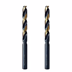 MAXTOOL 27/64" 2pcs Identical Jobber Length Drills HSS M2 Twist Drill Bits Fully Ground Black & Bronze Straight Shank Drills; JBF02H10R27P2