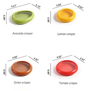 SiiMMM Transparent Film Fruit and Vegetable Preservation Box Set - Keep Produce Fresh - Avocado Cover, Onion Storage Box, Leak-Proof - Ideal for Kitchen and Home (Brown)