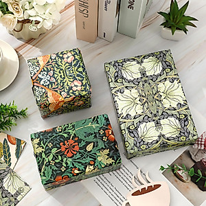 JarThenaAMCS 12 Sheets Retro Floral Wrapping Paper -Not Roll- Vintage Flower Bird Lemon Gift Wrap Paper Folded Flat Art Paper for DIY Crafts Wedding Baby Shower Birthday, 19.7 x 27.6 Inch