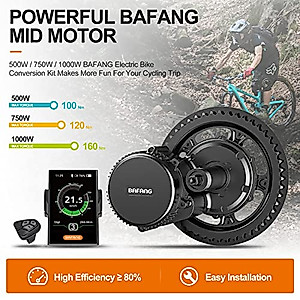 BAFANG BBS02B Mid Drive Kit : 48V 500W Mid Mount Electric Bike Conversion Kit with 48V 13Ah Shark Battery & 500C Display & Small 36T Chainring for BB68-73mm, Powerful Motor for Mountain Road Bike