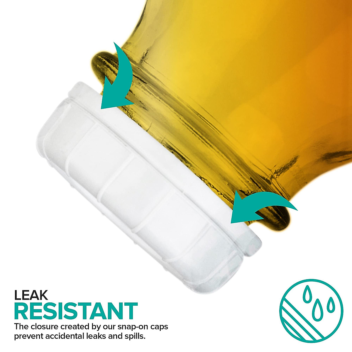 Replacement Snap-On Caps for Stock Your Home Milk Bottles (24 Pack), 48mm Snap-On Caps for Glass Milk Bottles, Tamper Resistant Lids, Plastic Leak Proof Lid, Crack Resistant Bottle Cap Refills, White