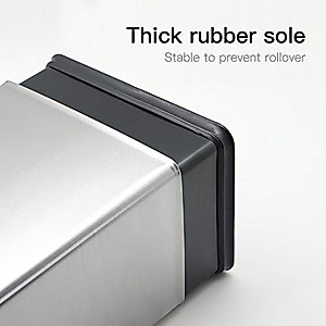 Huaqinglian 2.6gallon Small Metal Office Trash Can,Slim Garbage Can,Bathroom Wastebasket Dust Bin for Kitchen,Living Room,Bedroom…(Stainess Steel)