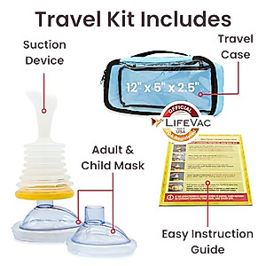 LifeVac Choking Rescue Device for Kids and Adults | Portable Airway Assist & First Aid Choking Device | Blue Travel Kit