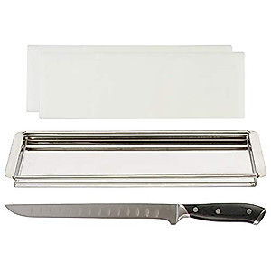 Beef Jerky Meat Slicer Kit- 100% Precision Uniform Slices Guaranteed - Adjustable Thickness Dishwasher Safe Jerky Cutting Board 10" Meat Slicing Knife Jerky Maker and Meat Curing How to Book