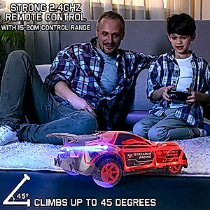 Liberty Imports Buggy Remote Control Race Car Kids- 2.4 GHZ Fast Stunt RC Race Car Toy LED Light Racer with Smoke, Rechargeable Battery Race Car Mist Boys Fog Racer