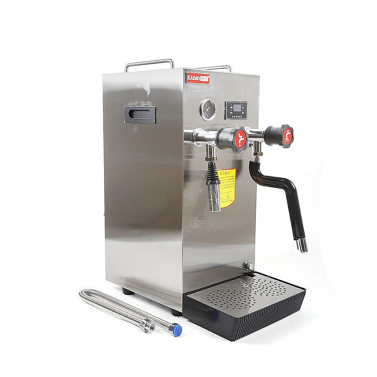 Commercial Milk Frother 8L Multi-Purpose Milk Frother Full-Automatic Steam Boiling Water Frothing Machine Electric Milk Foam Maker LED Display for Espresso Coffee Tea Coffee Shop Dessert Shop