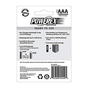 Powerex Pro High Capacity Rechargeable AA NiMH Batteries (8-Pack) + Powerex Precharged Rechargeable AAA NiMH Batteries (4-Pack)