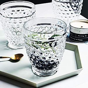 Clear Hobnail Glasses Tumbler - Old Fashioned Vintage Drinking Glasses Sets - for Refreshments, Soda & Juice, Perfect for Dinner Parties, Bars & Restaurants, 13oz, Set of 6 (Clear, Tumbler(Tall))