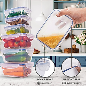 RFAQK 52 Pcs Food Storage Containers with Airtight Lids-34OZ to 1.35OZ- Clear Plastic Leak Proof Meal Prep Containers for Kitchen and Pantry Organization, Microwavable & Freezer Safe