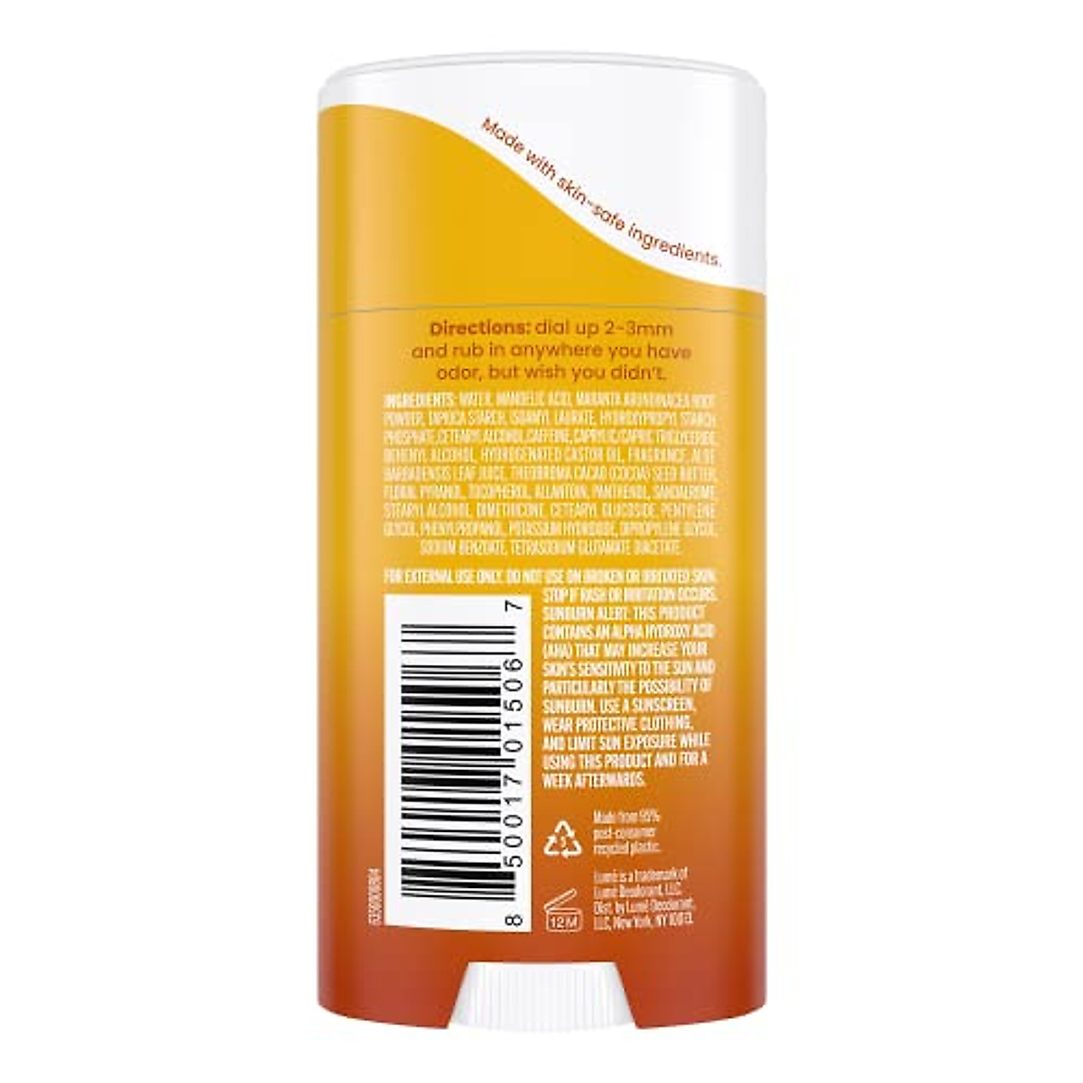 Lume Whole Body Deodorant - Invisible Cream Stick - 72 Hour Odor Control - Aluminum Free, Baking Soda Free, Skin Safe - 2.2 ounce (Toasted Coconut)